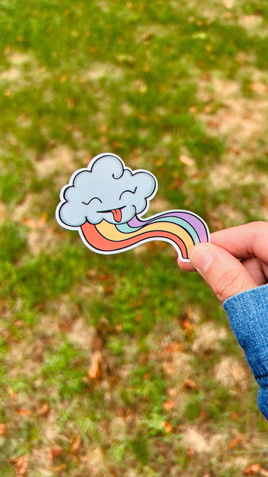 Happy Rainbow Sticker - Hippy Sticker - Weather Sticker - Waterproof ...