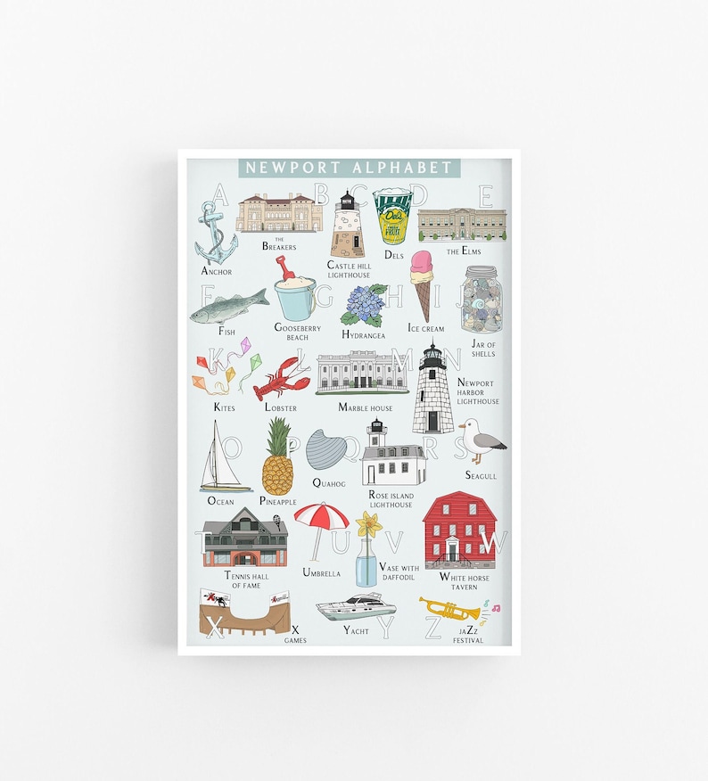 11 X 17 Newport Alphabet Print Newport, Rhode Island, Rhode Island ...