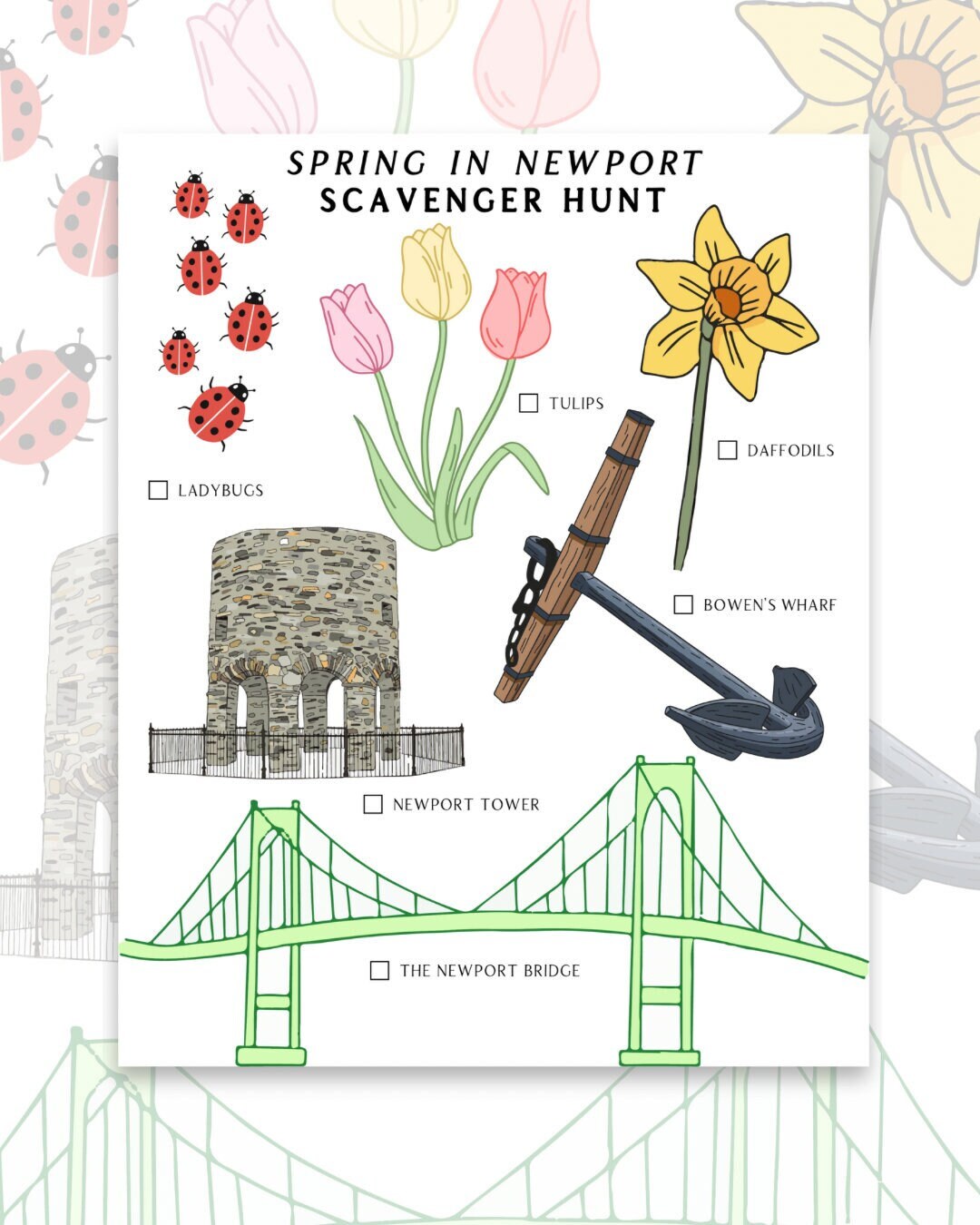 Spring in Newport Scavenger Hunt, Outdoor Activities, Children's ...