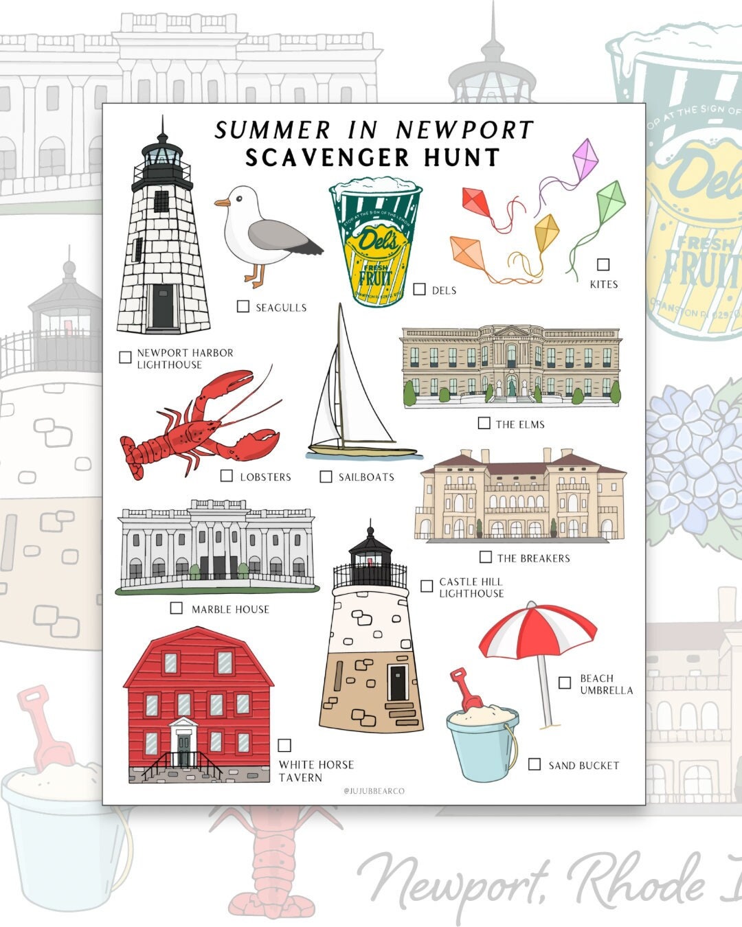 Summer in Newport Scavenger Hunt, Outdoor Activities, Children's ...