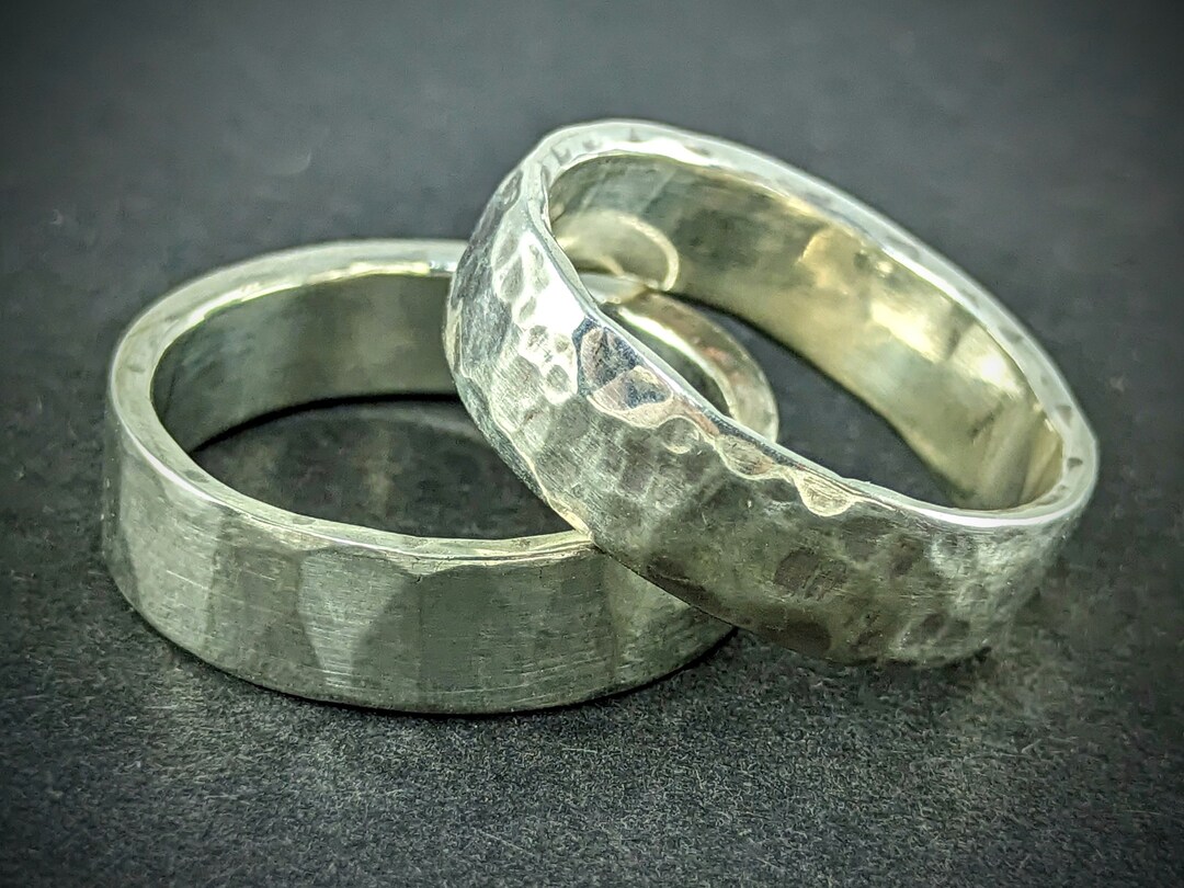 935 Silver Ring Hammered With Inner Engraving Possible Engagement Ring ...