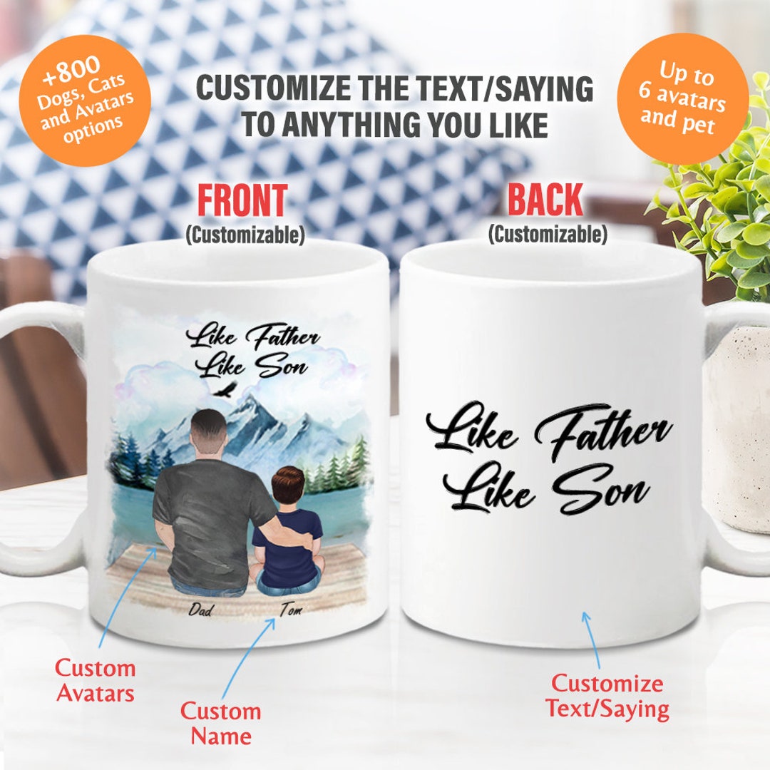Personalized Mug for Father and Son, Custom Gift for Dad, Daddy and Me ...