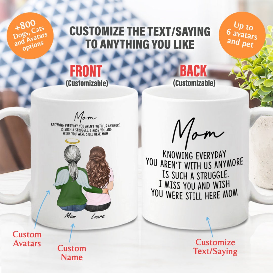 Memorial Coffee Mug: Custom Family and Pets (11oz or 15oz Ceramic) - Etsy