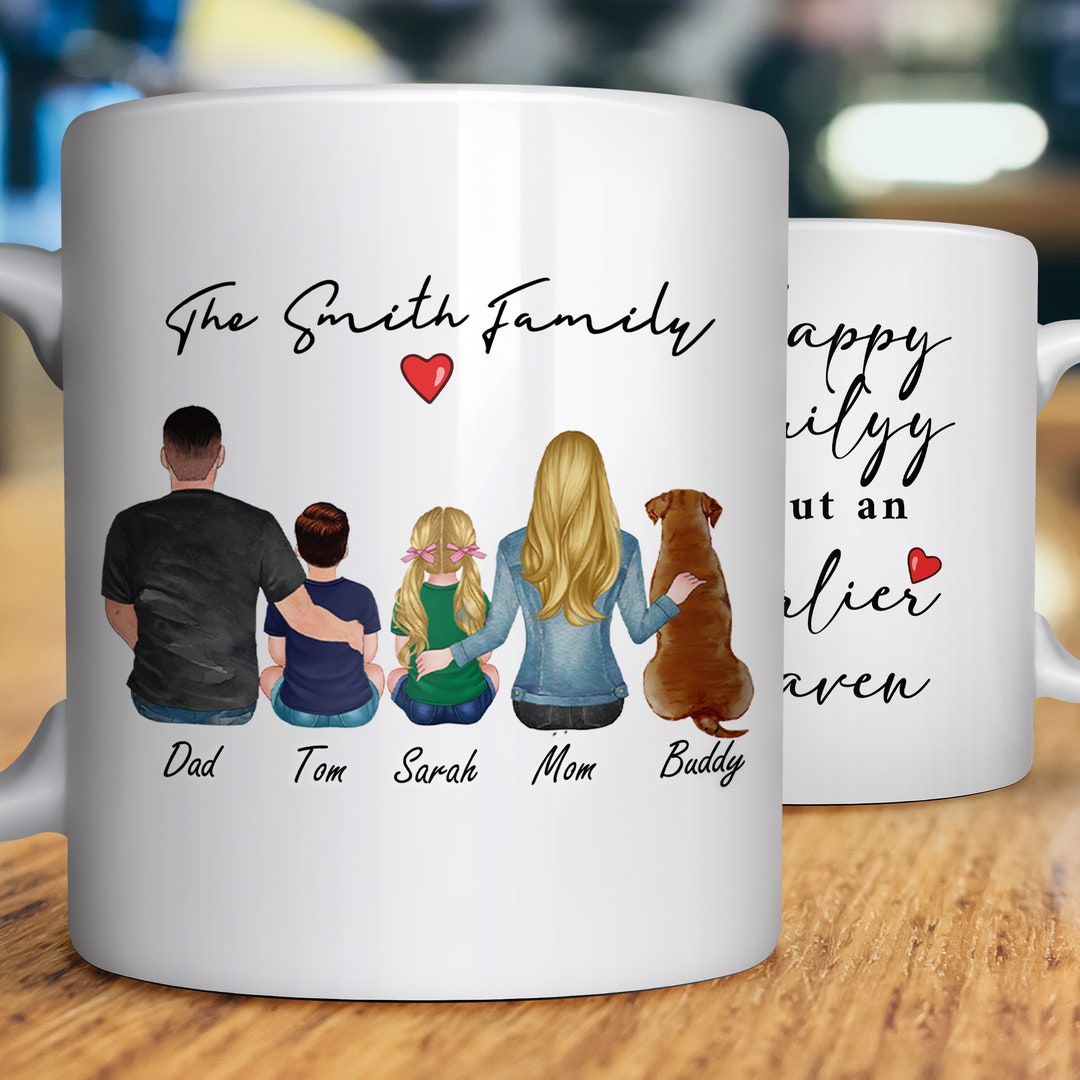 Custom Family Mug With Pets,family With Dog Mug,personalized Couple Dog ...