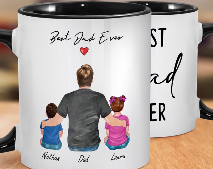 Dad Mug With Kids Names, Dad Gift From Kids, Personalized Dad Cup, Dad ...