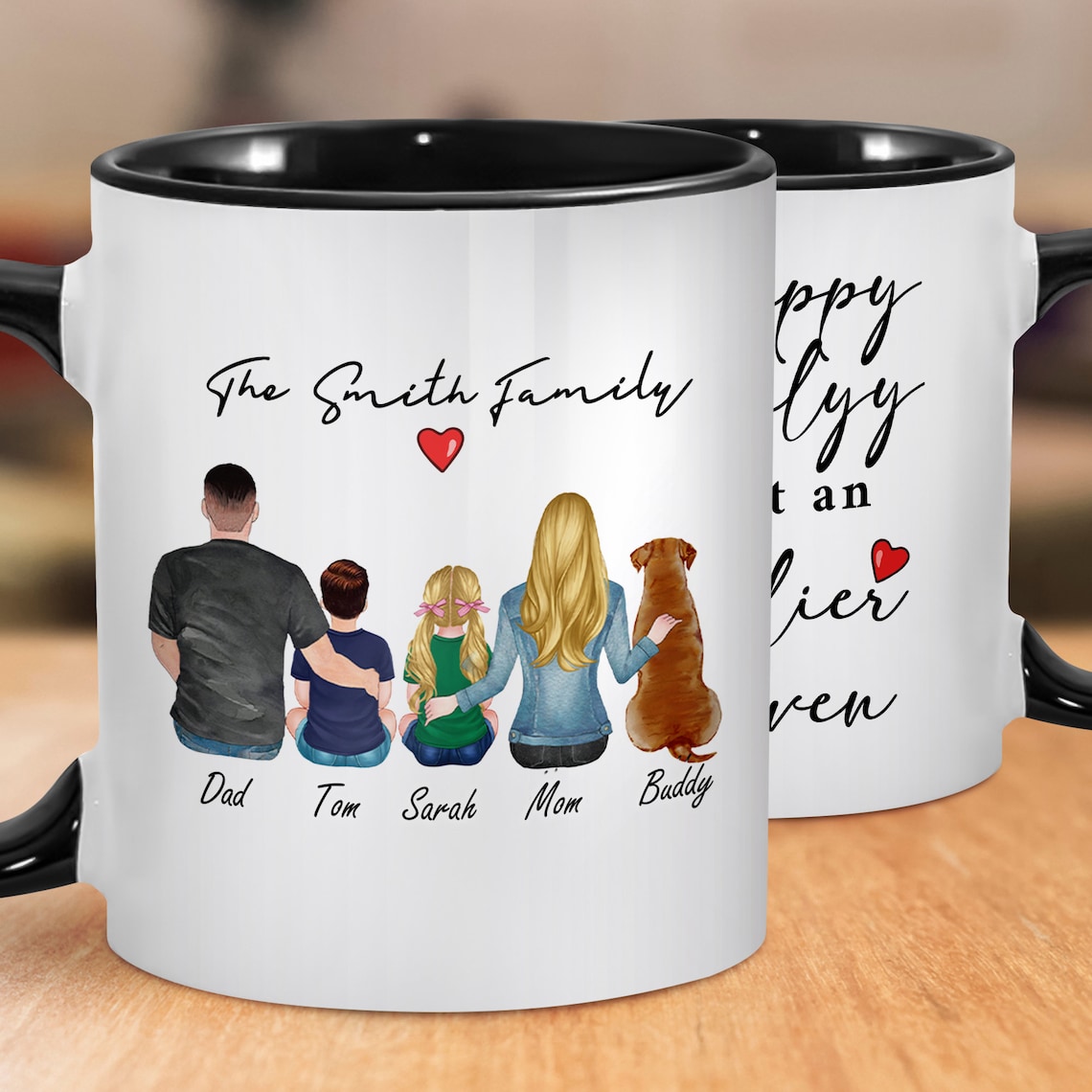 Custom Family Mug With Petsfamily With Dog Mugpersonalized - Etsy