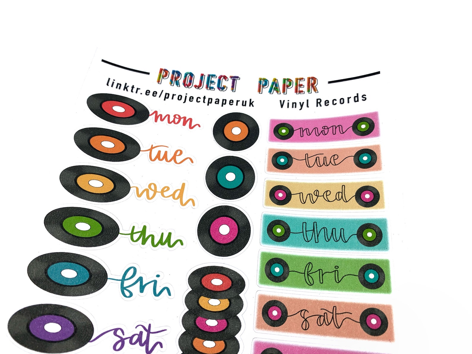Vinyl Records Sticker Sheet 4 recycled Paper - Etsy UK
