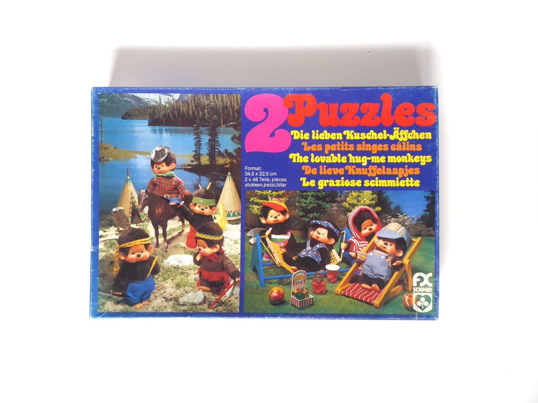 70s Puzzle monchhichi 2 Pieces FX Schmid - Etsy