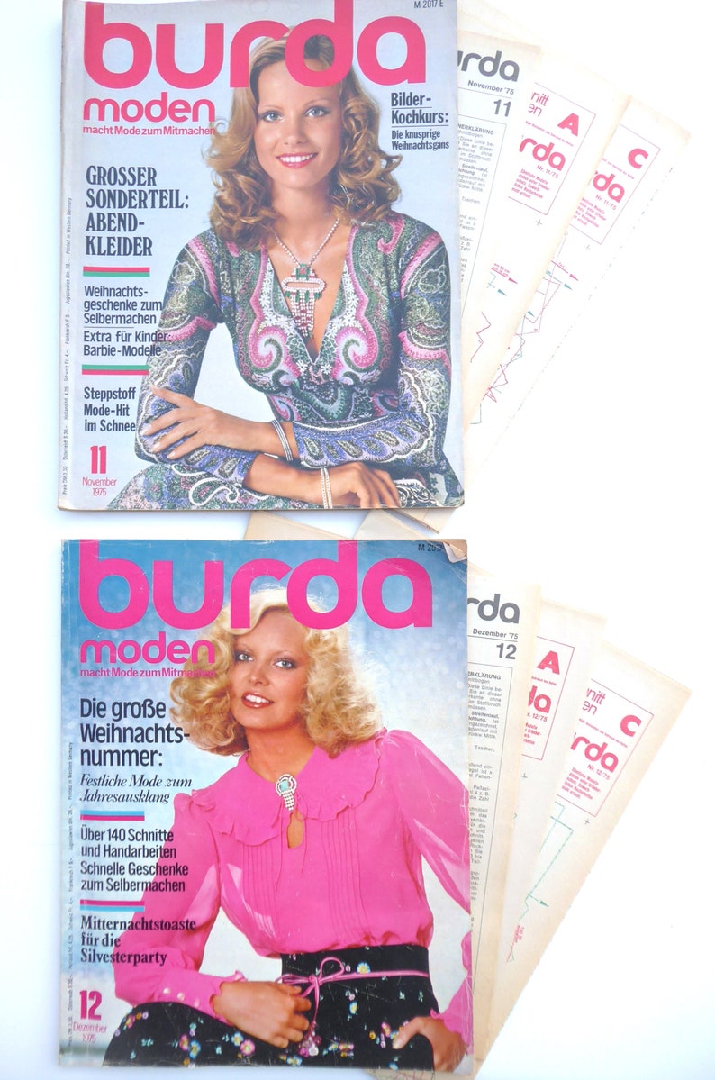 Vintage 70s Burda Moden Sewing Pattern Booklet "1975" Selection - Etsy