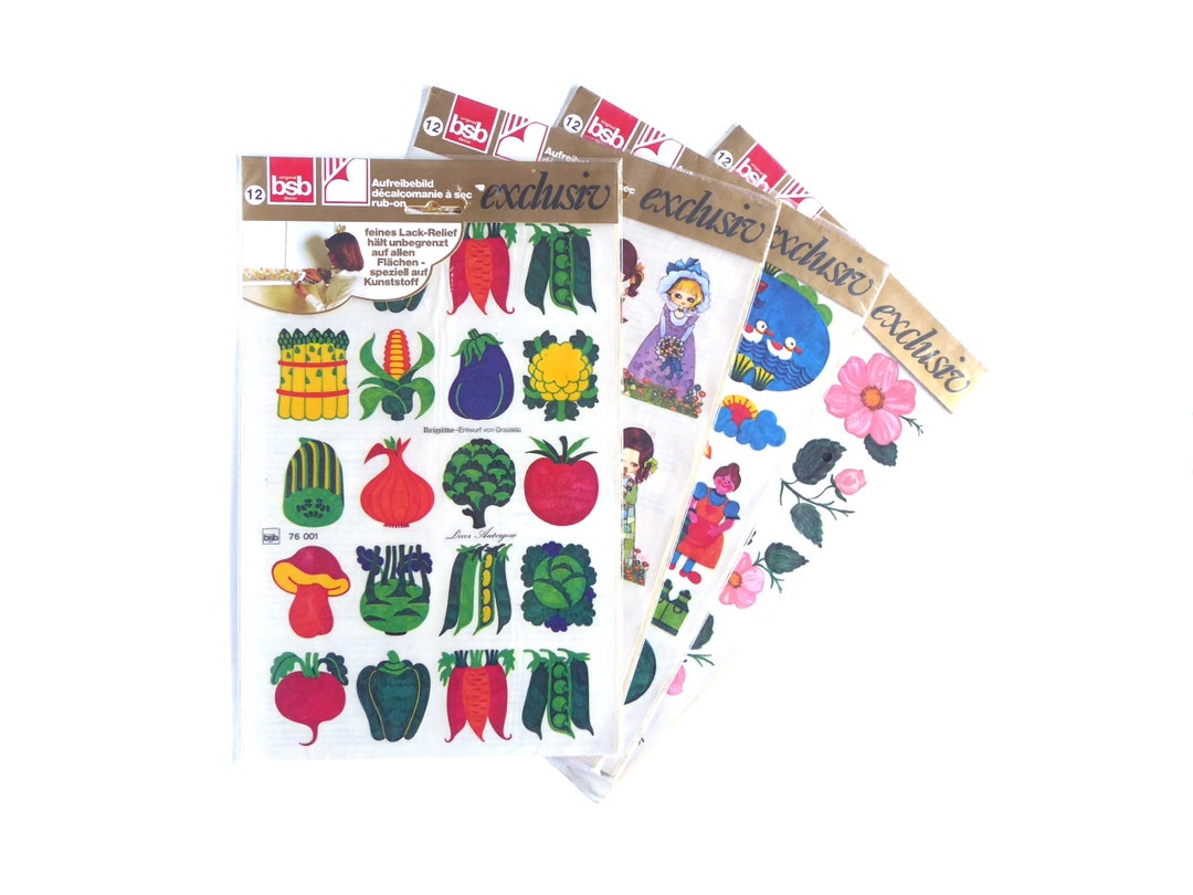 70s Bsb XL Rub-on Transfers, Lacquer Decor "exclusive", 20 X 33 Cm ...
