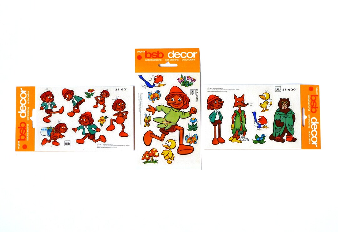 70s Bsb Sticker Sticker pinocchio 3 Pieces - Etsy