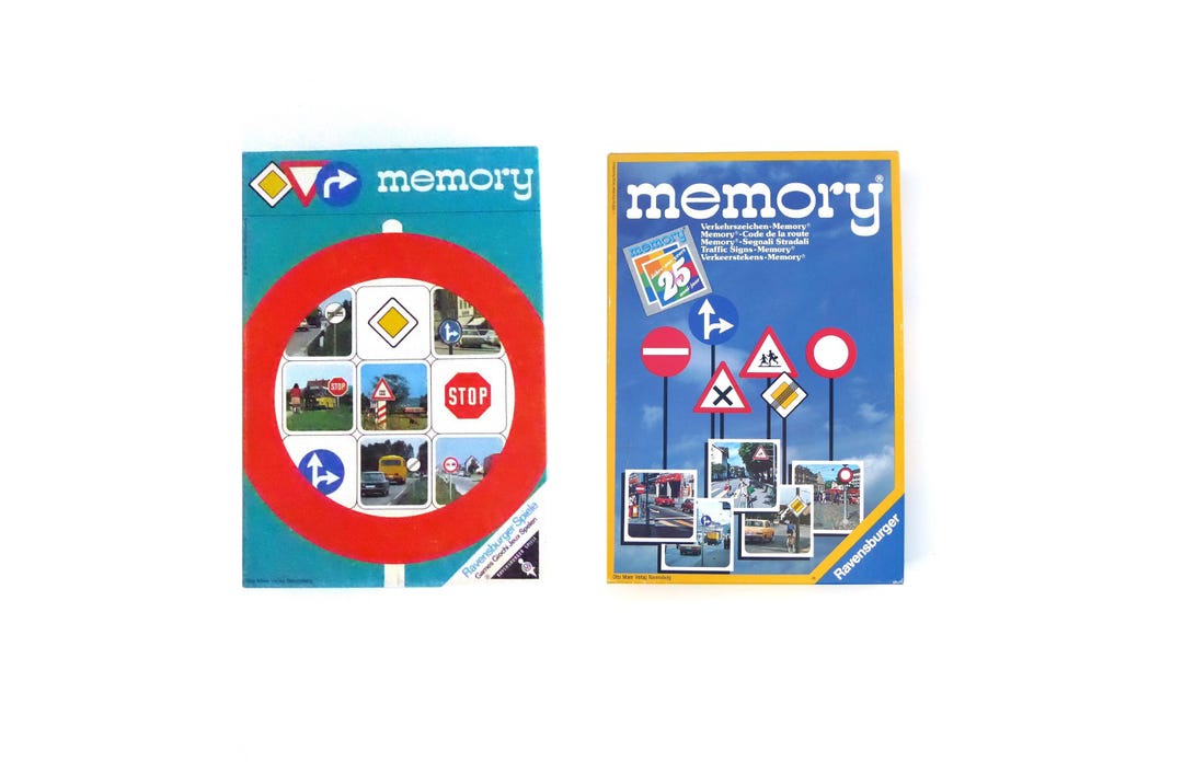 Vintage Memory traffic Sign Memory Selection Ravensburger - Etsy