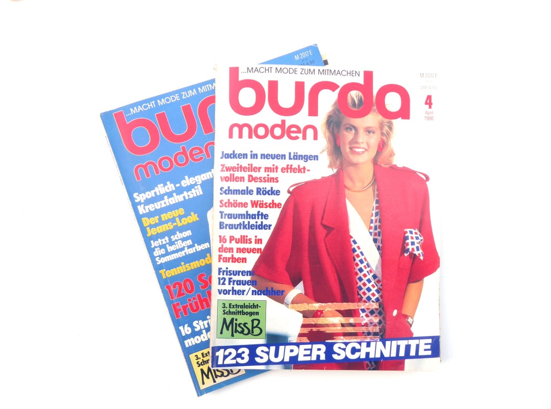Vintage 80s Burda Moden Sewing Pattern Booklet 1986 Selection - Etsy