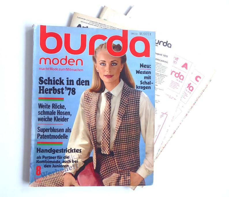Vintage 70s Burda Moden Sewing Pattern Booklet "1978" Selection - Etsy