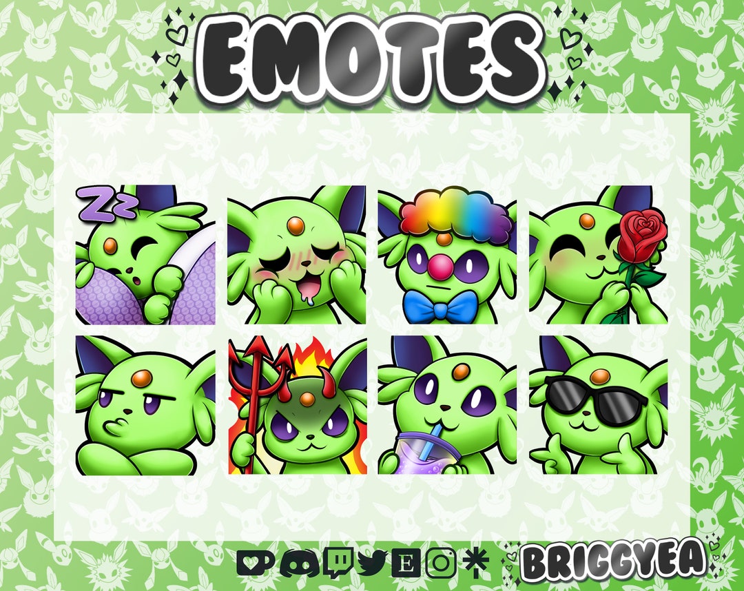 Shiny Espeon Pokemon Emote Set - Etsy
