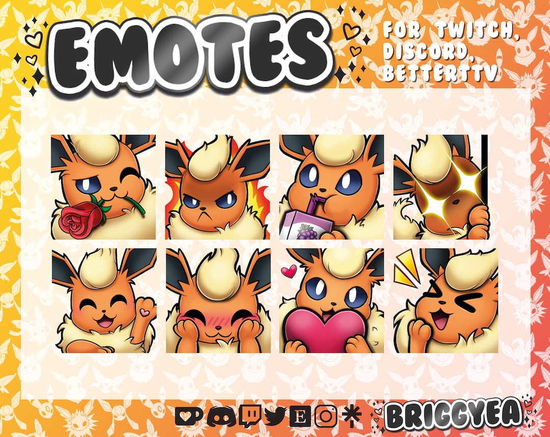 Flareon Pokemon Emote Set - Etsy