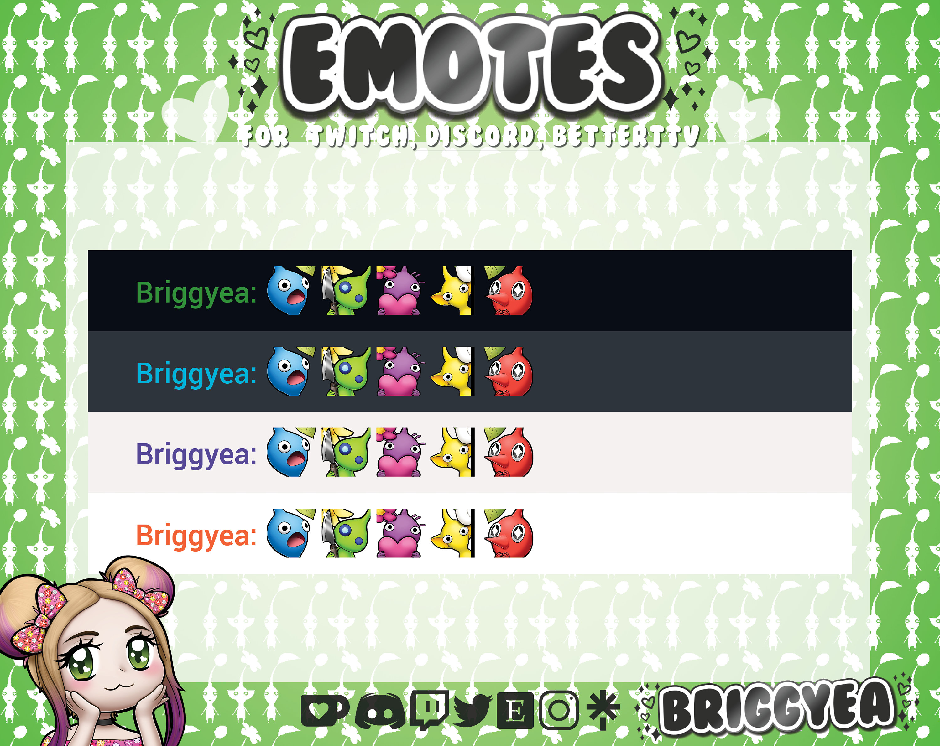 Cute Pikmin Emote Set - Etsy