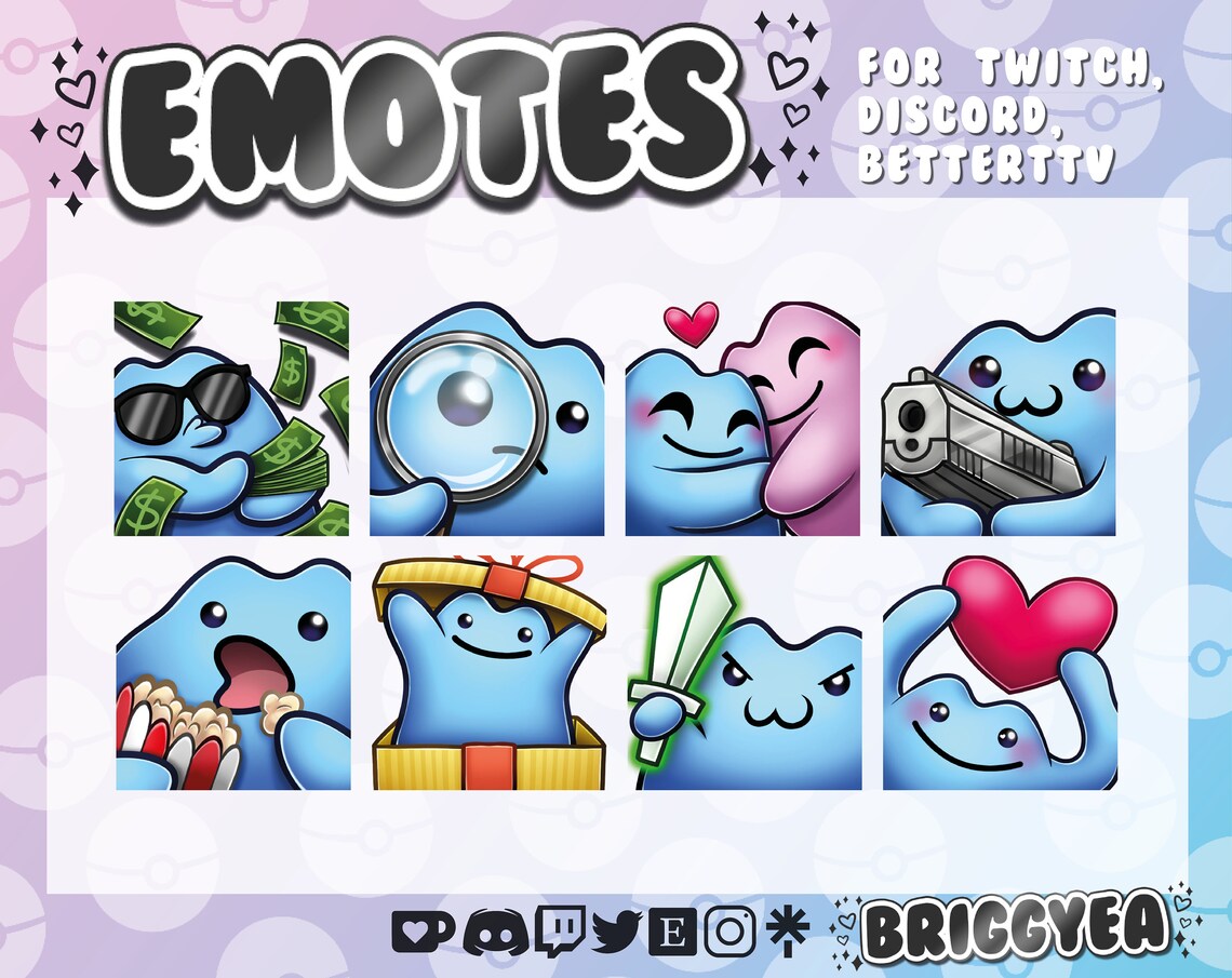 Shiny Pokemon Ditto Emote Set - Etsy