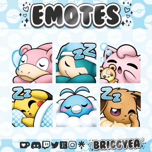 Pokemon Sleep Emote Set - Etsy