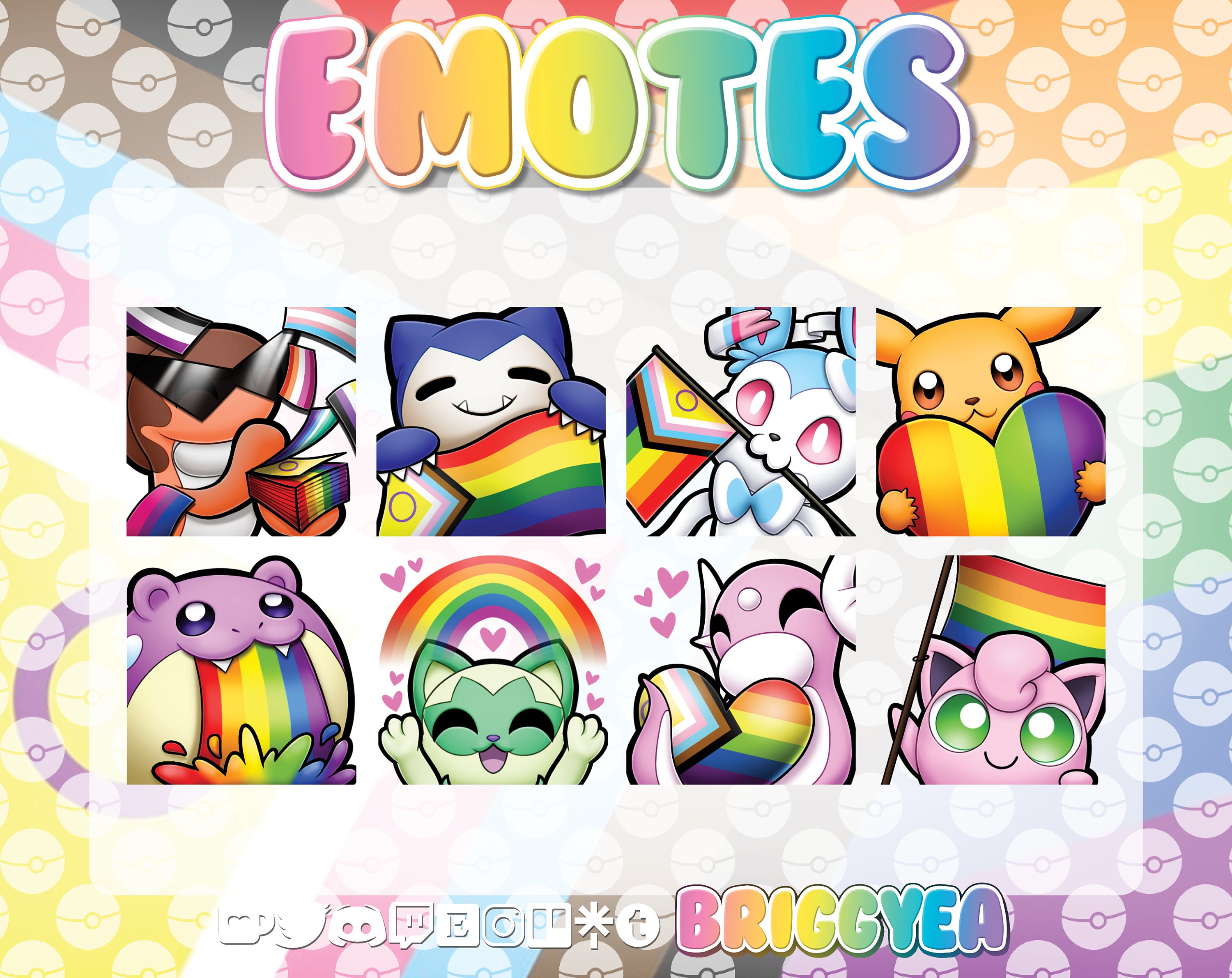 Pride Pokemon Emote Set 2024 Shiny - Etsy