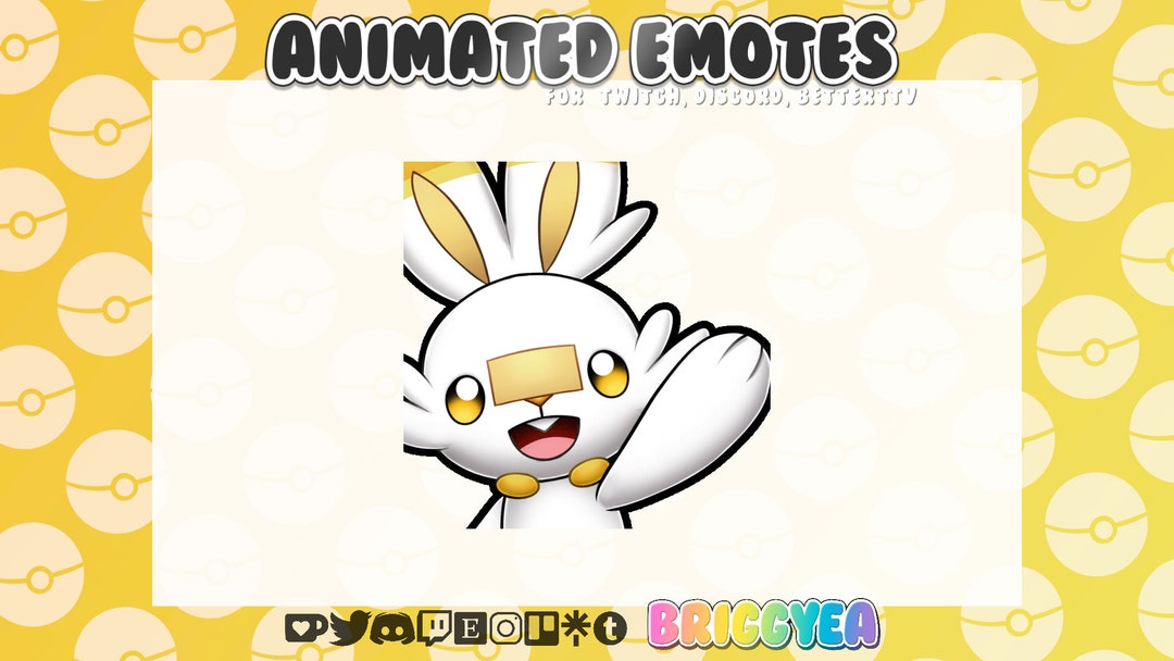 Animated Pokemon Emote Shiny Scorebunny Wave - Etsy