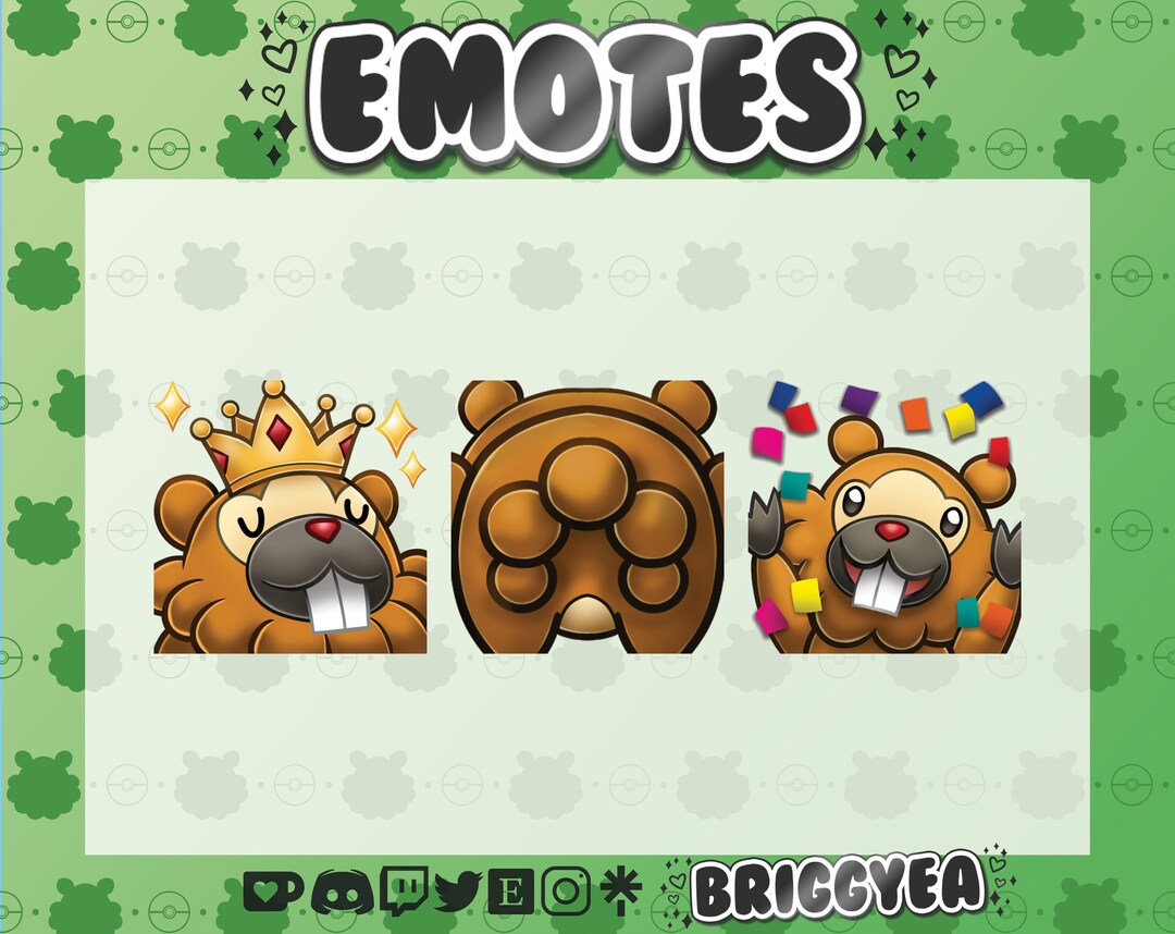 Pokemon Bidoof Emote Set - Etsy UK