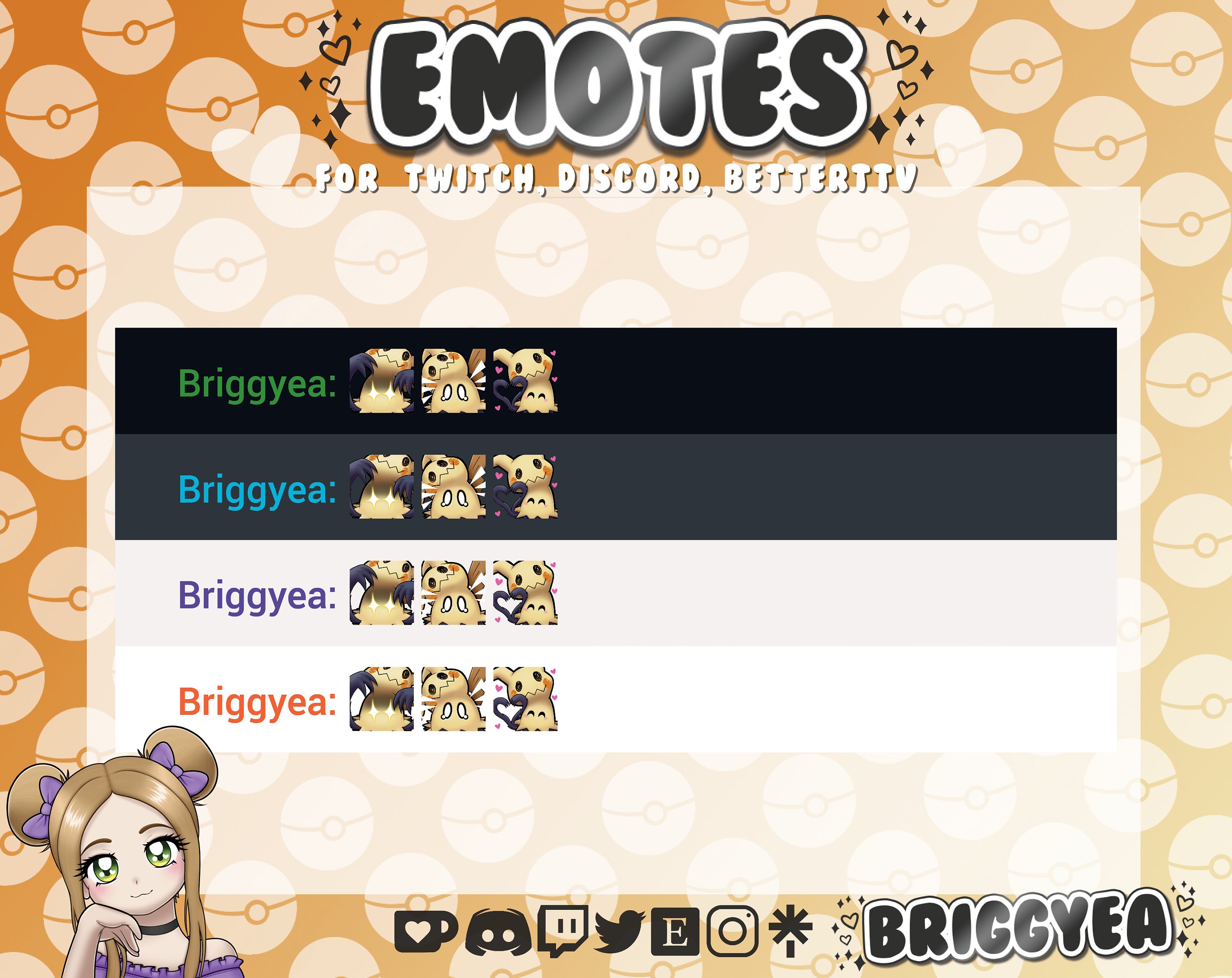 Pokemon Mimikyu Emote Set - Etsy