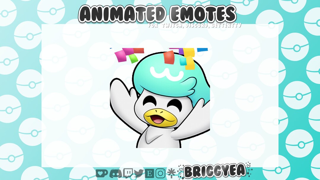 Animated Pokemon Emote Shiny Quaxly Hype Confetti - Etsy
