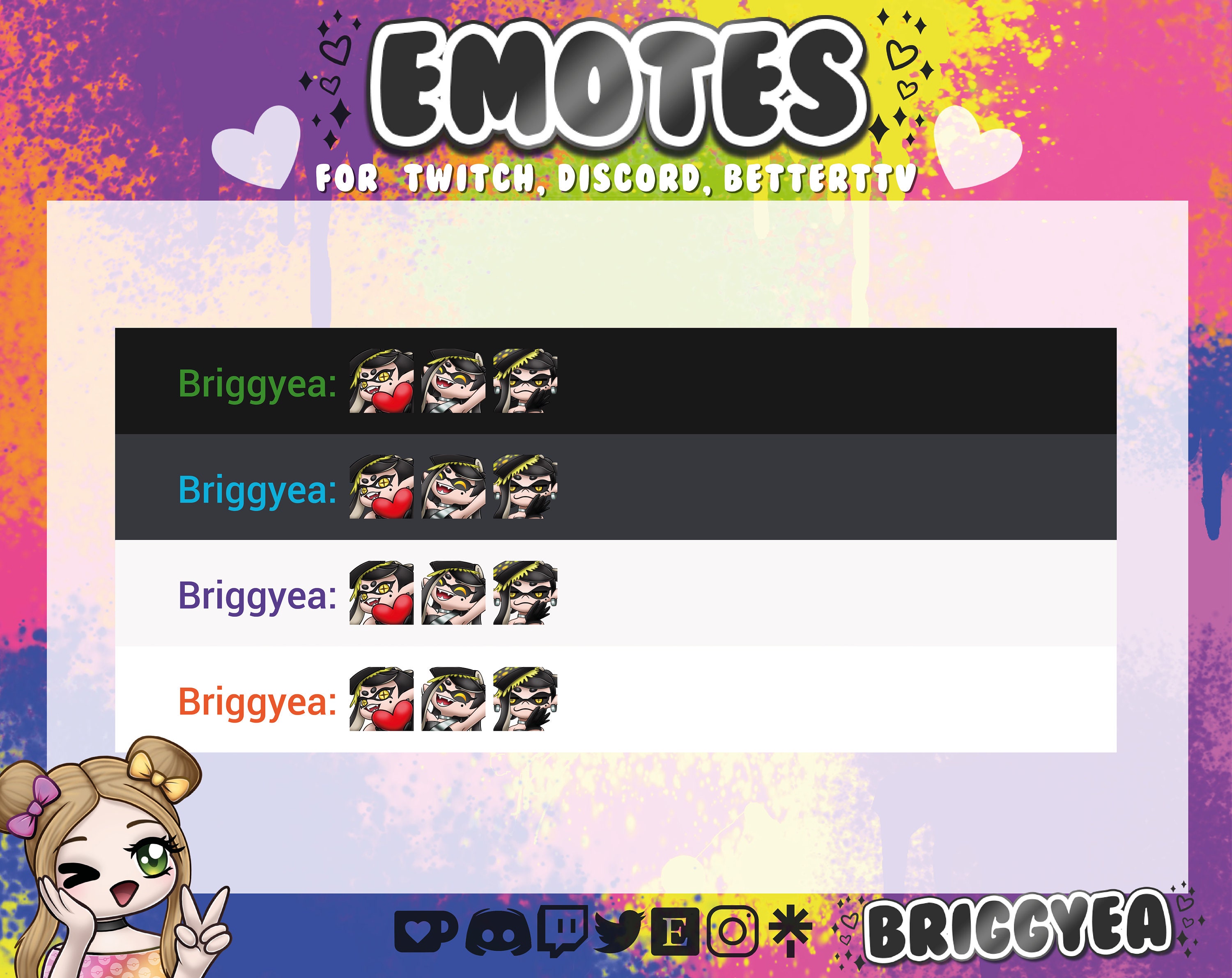 Callie Splatoon Emote Set - Etsy