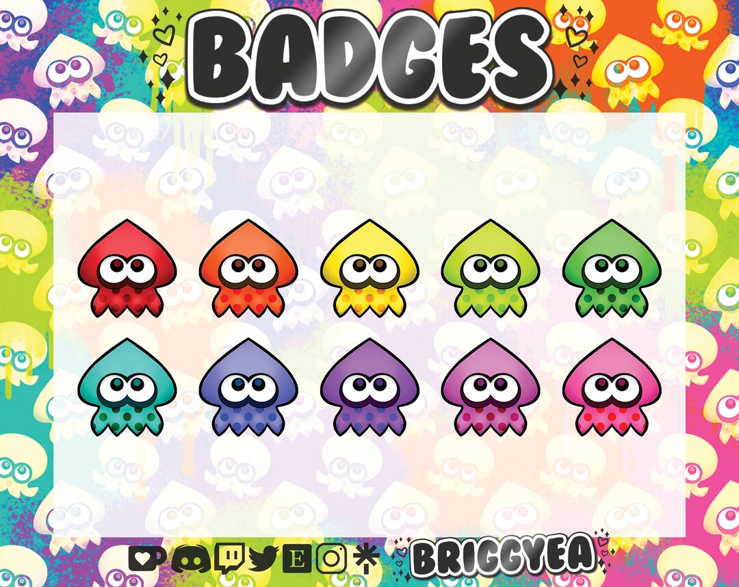 Cute Splatoon Inkling Twitch Sub or Bit Badges Set - Etsy