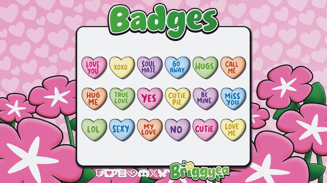 Sweet Candy Heart Twitch Sub or Bit Badges Set - Etsy
