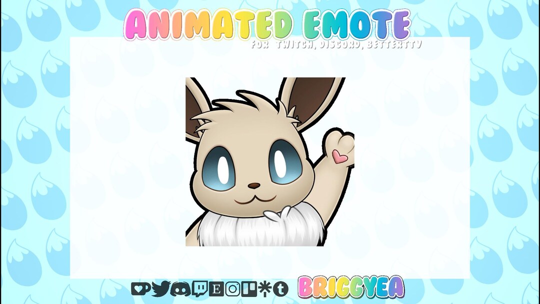 Animated Shiny Pokemon Emote Eevee Wave - Etsy