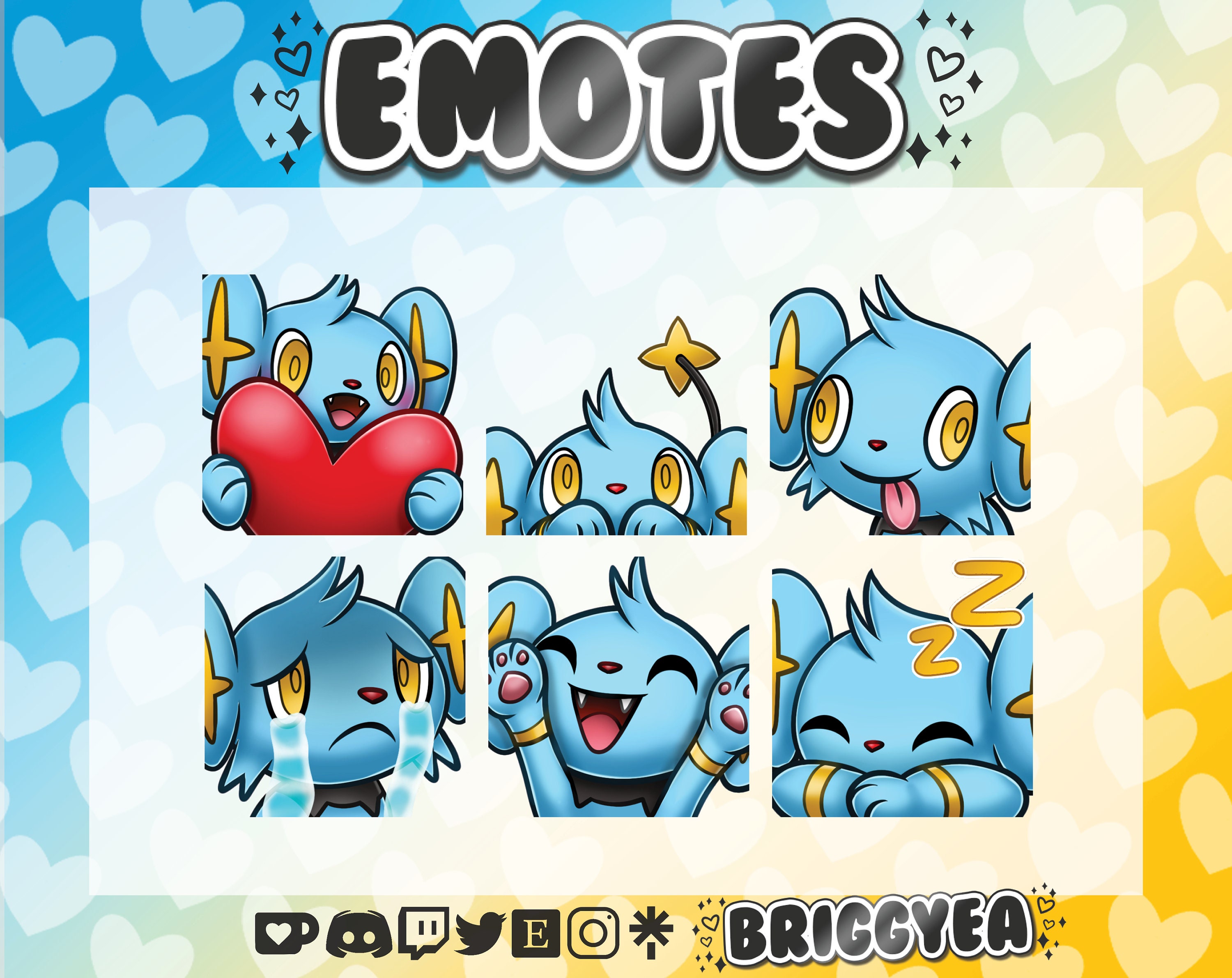Cute Pokemon Shinx Emote Set - Etsy