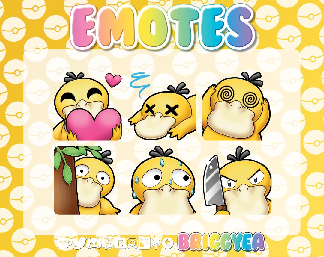 Cute Pokemon Psyduck Emote Set - Etsy