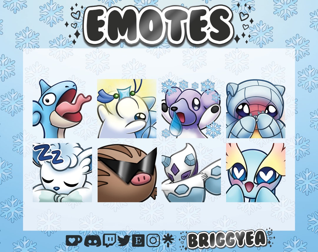 Pokemon Ice Type Emote Set - Etsy España
