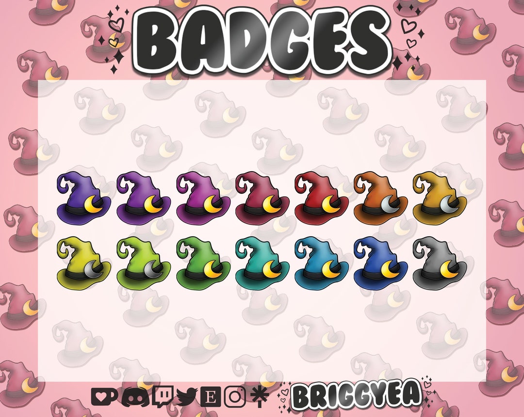 Spooky Halloween Witch Hat Badge Set for Twitch - Etsy