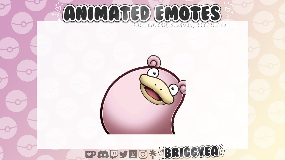 Animated Pokemon Emote Shiny Slowpoke Wobble - Etsy