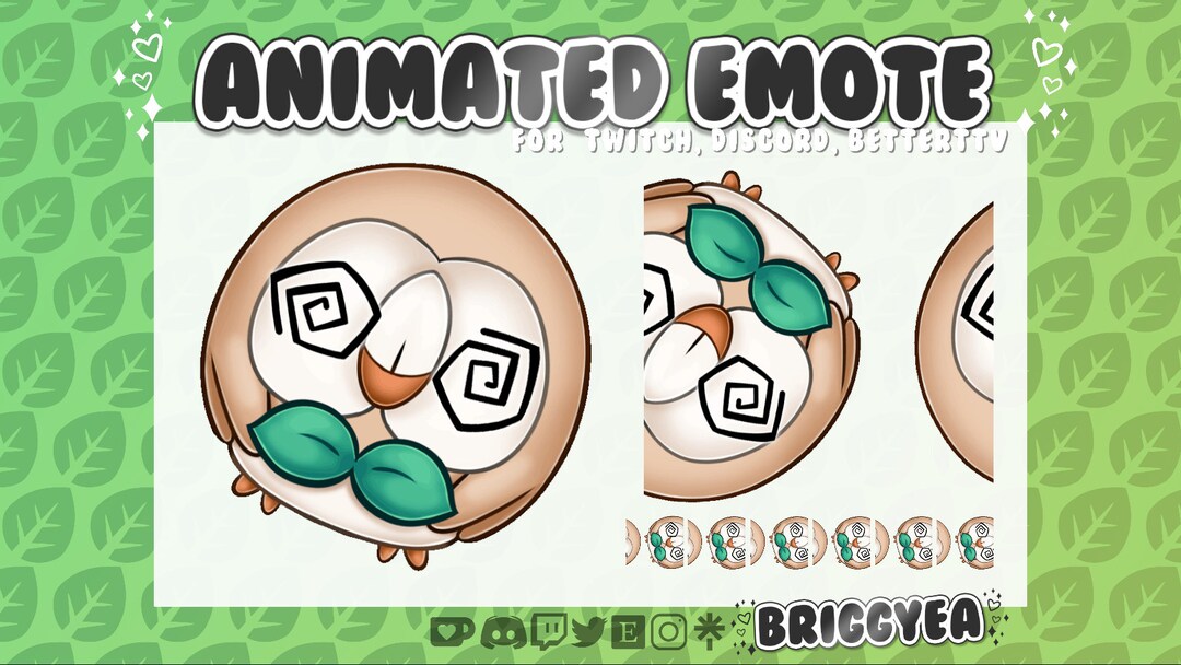 Animated Pokemon Emote Rolling Rowlett - Etsy