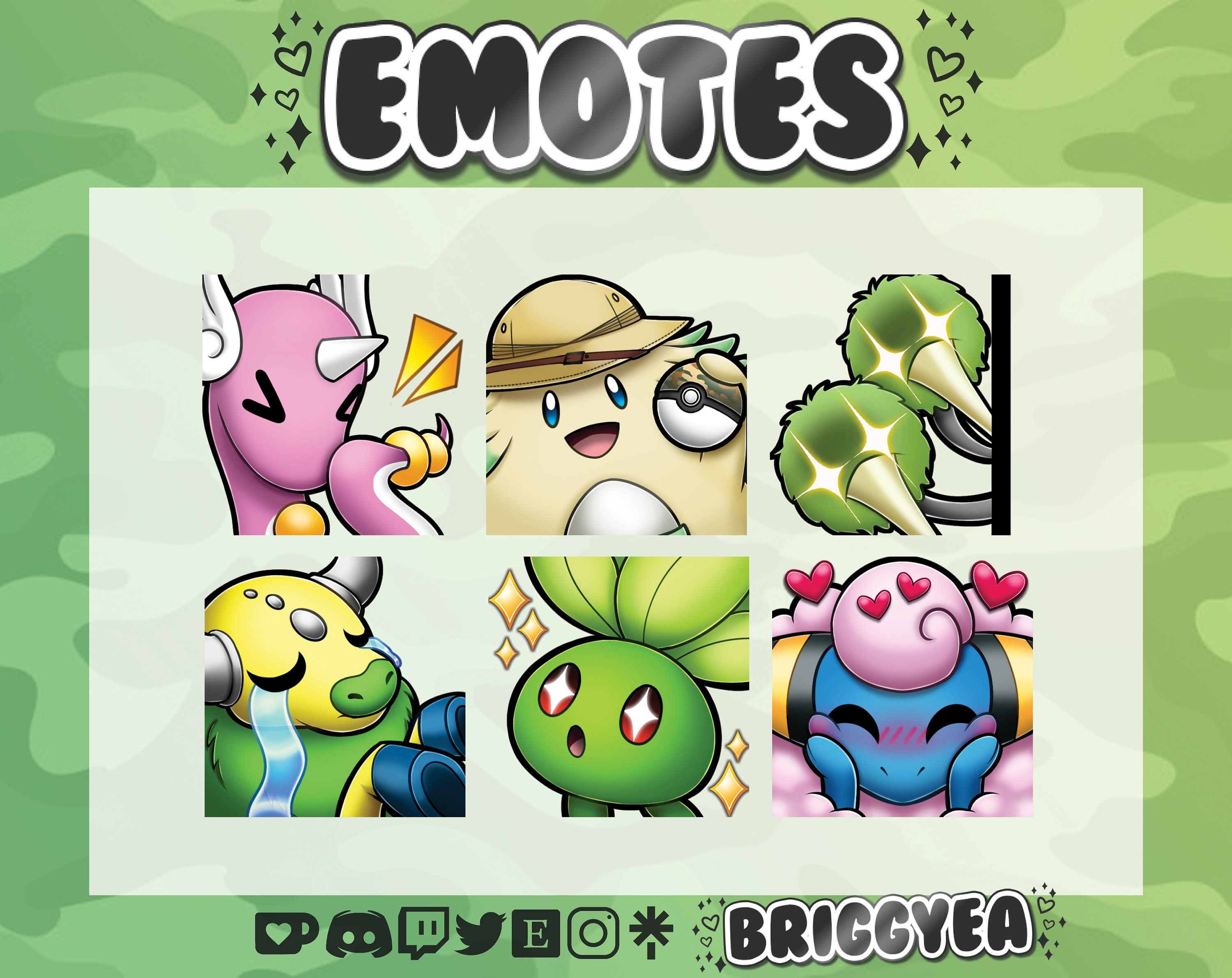 Cute Pokemon Safari Emotes 2 - Etsy