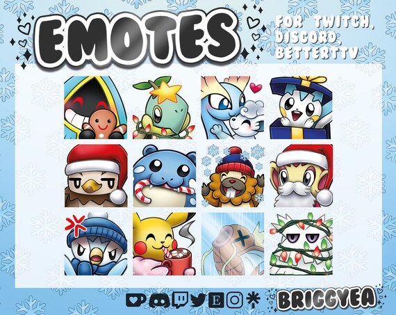 Pokemon Holiday Emote Set - Etsy