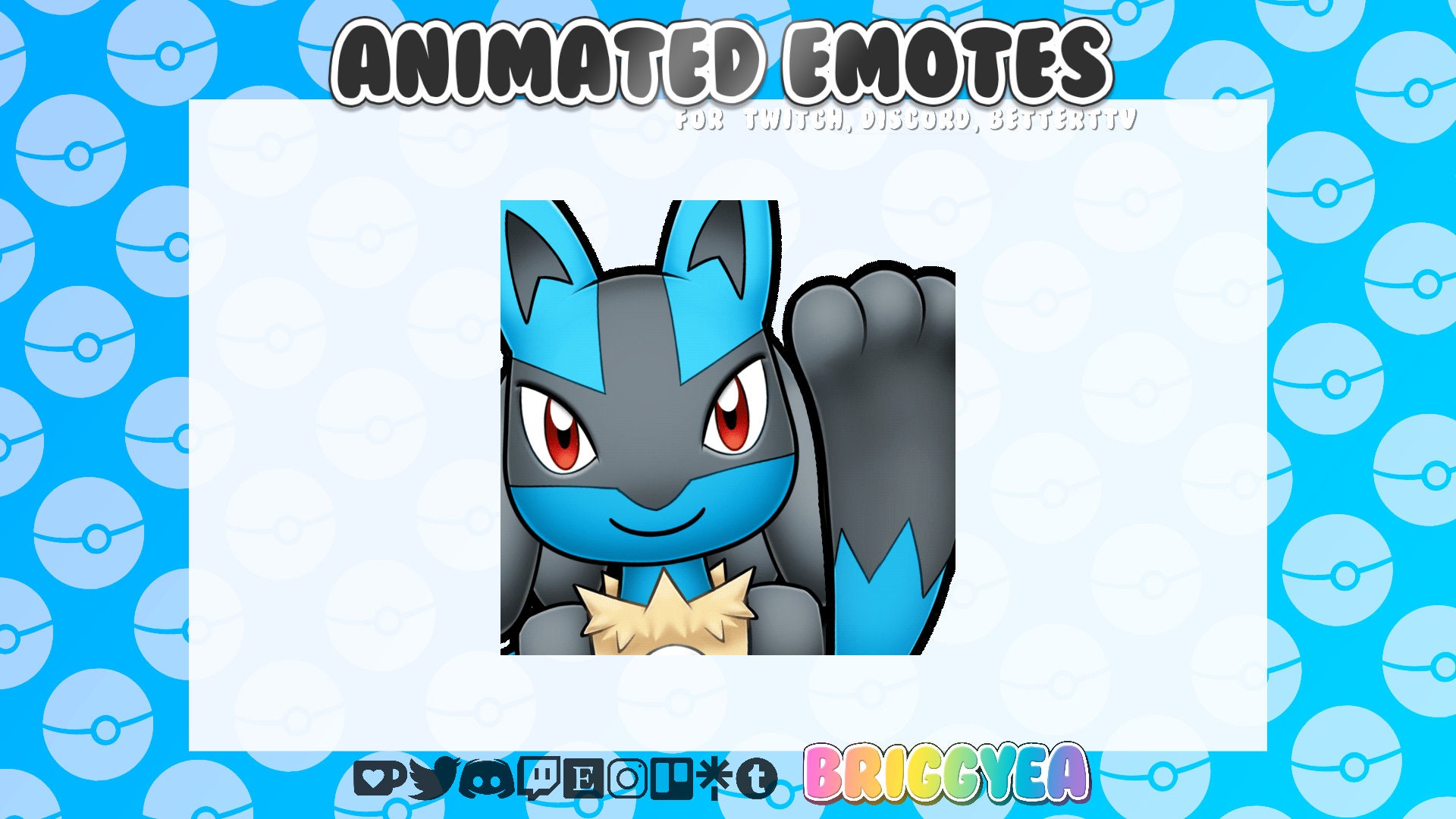 Animated Pokemon Emote Lucario Wave - Etsy México