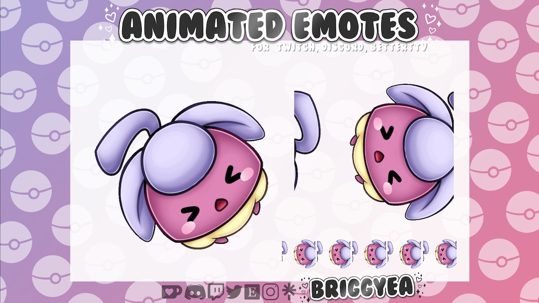 Animated Pokemon Emote Rolling Shiny Bounsweet - Etsy