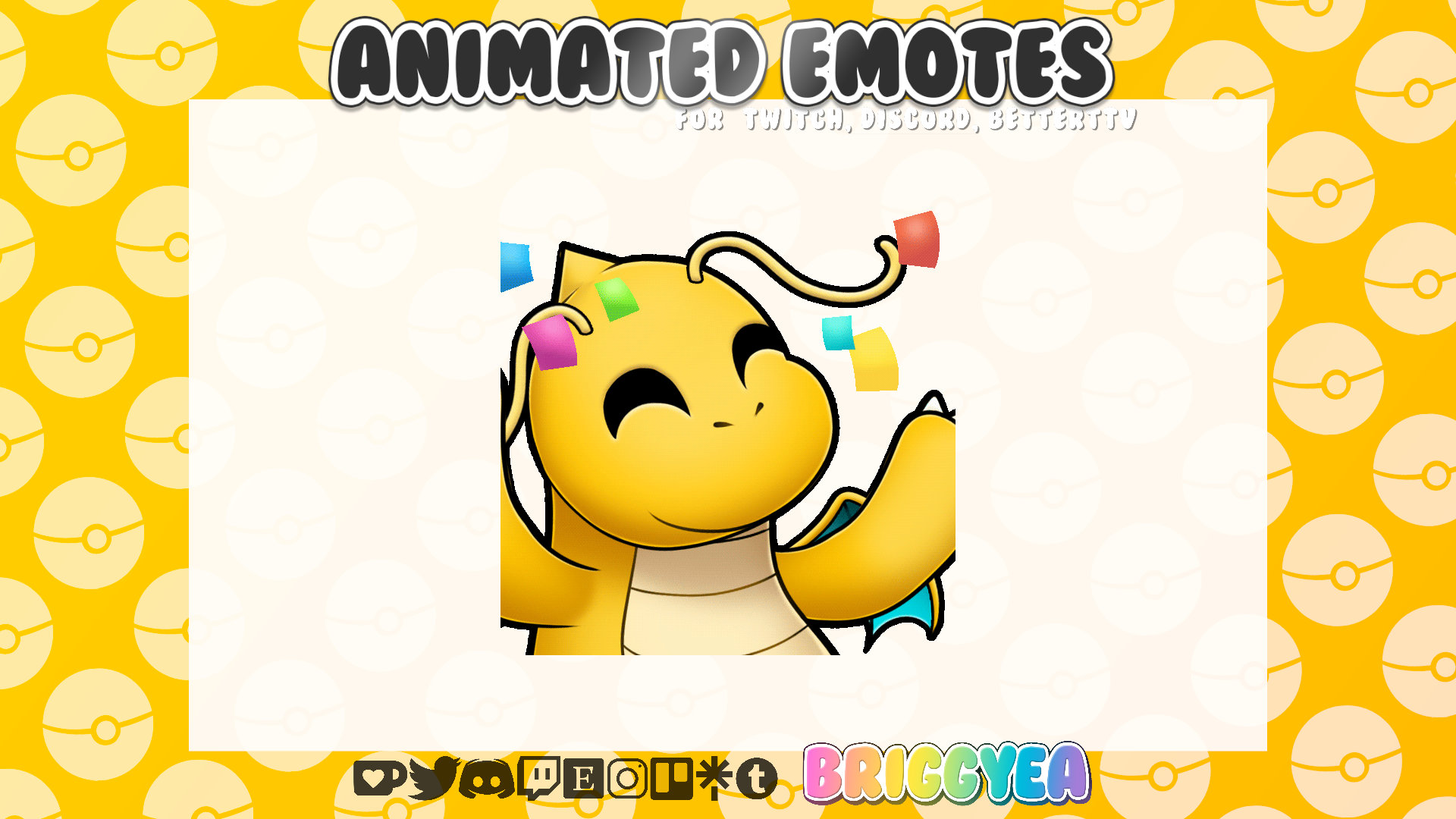 Animated Pokemon Emote Dragonite Confetti - Etsy