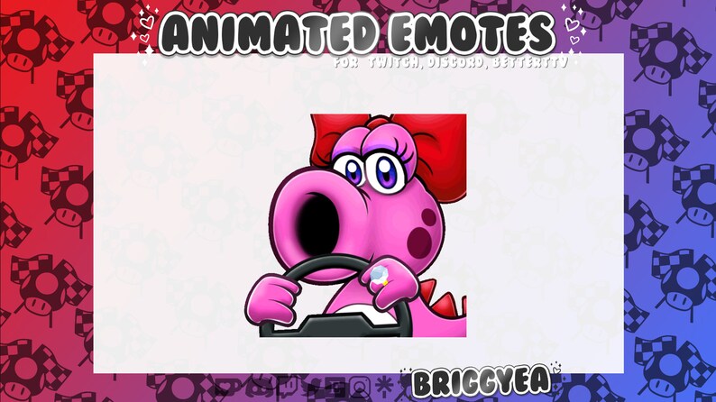 Animated Birdo Steer Mario Kart Emote - Etsy