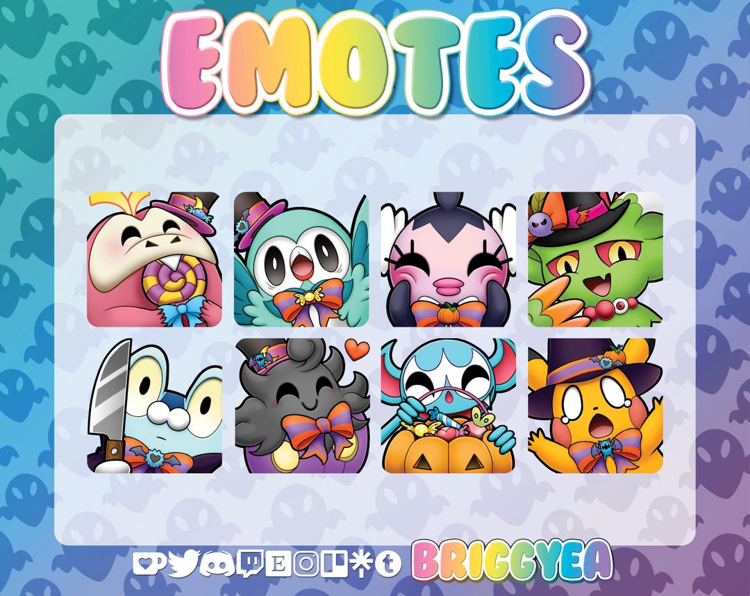 Spookytober Halloween Shiny Pokemon Emotes 5 - Etsy