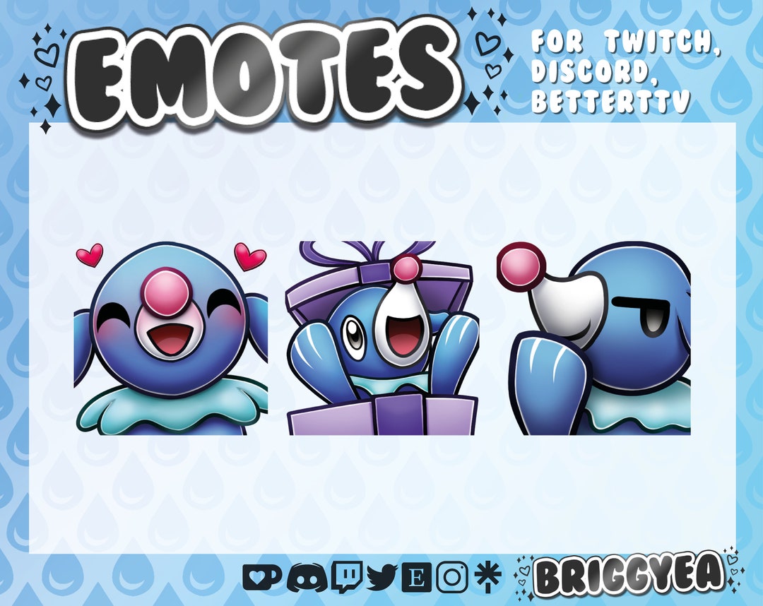 Water Starter Pokemon Poplio Emote Set - Etsy