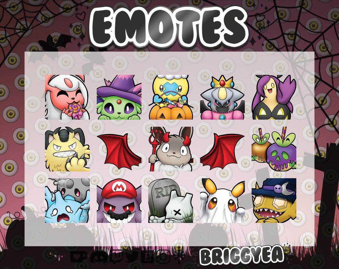 Spookytober Halloween Shiny Pokemon Emotes 4 - Etsy