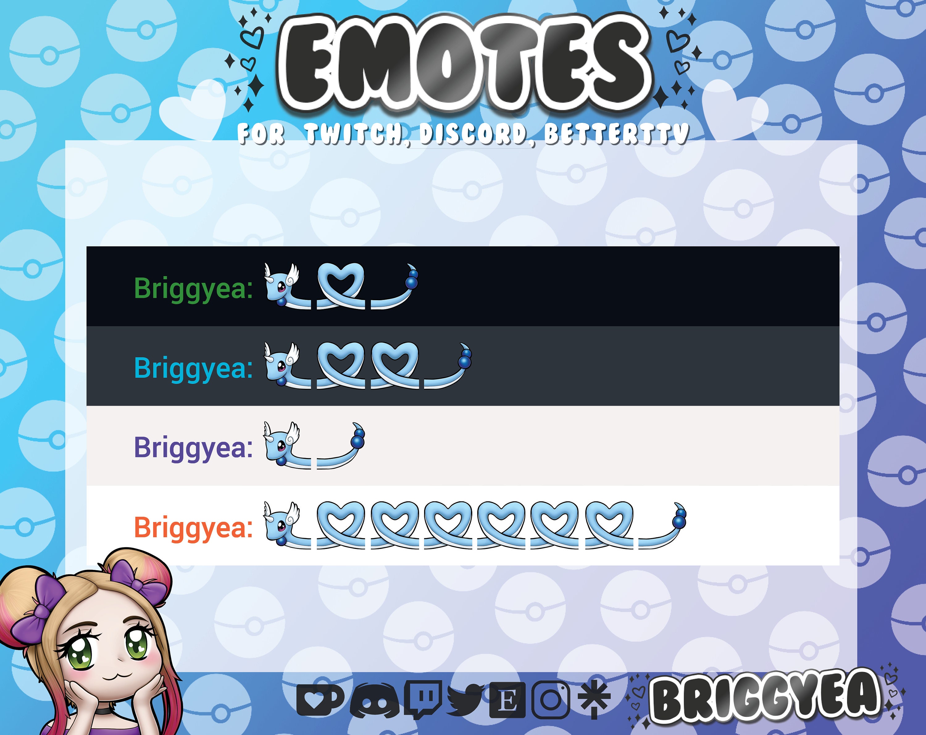 Pokemon Dragonair Long Emote Set - Etsy