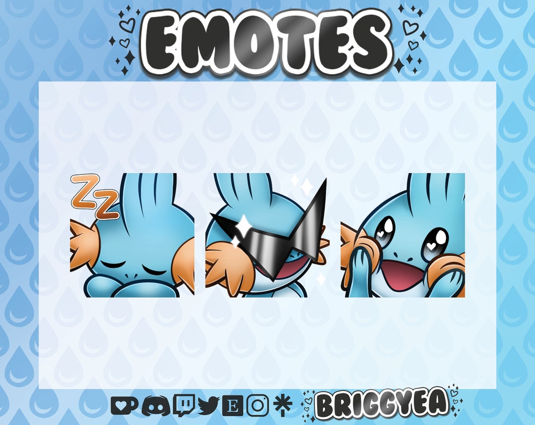 Water Starter Pokemon Mudkip Emote Set - Etsy UK