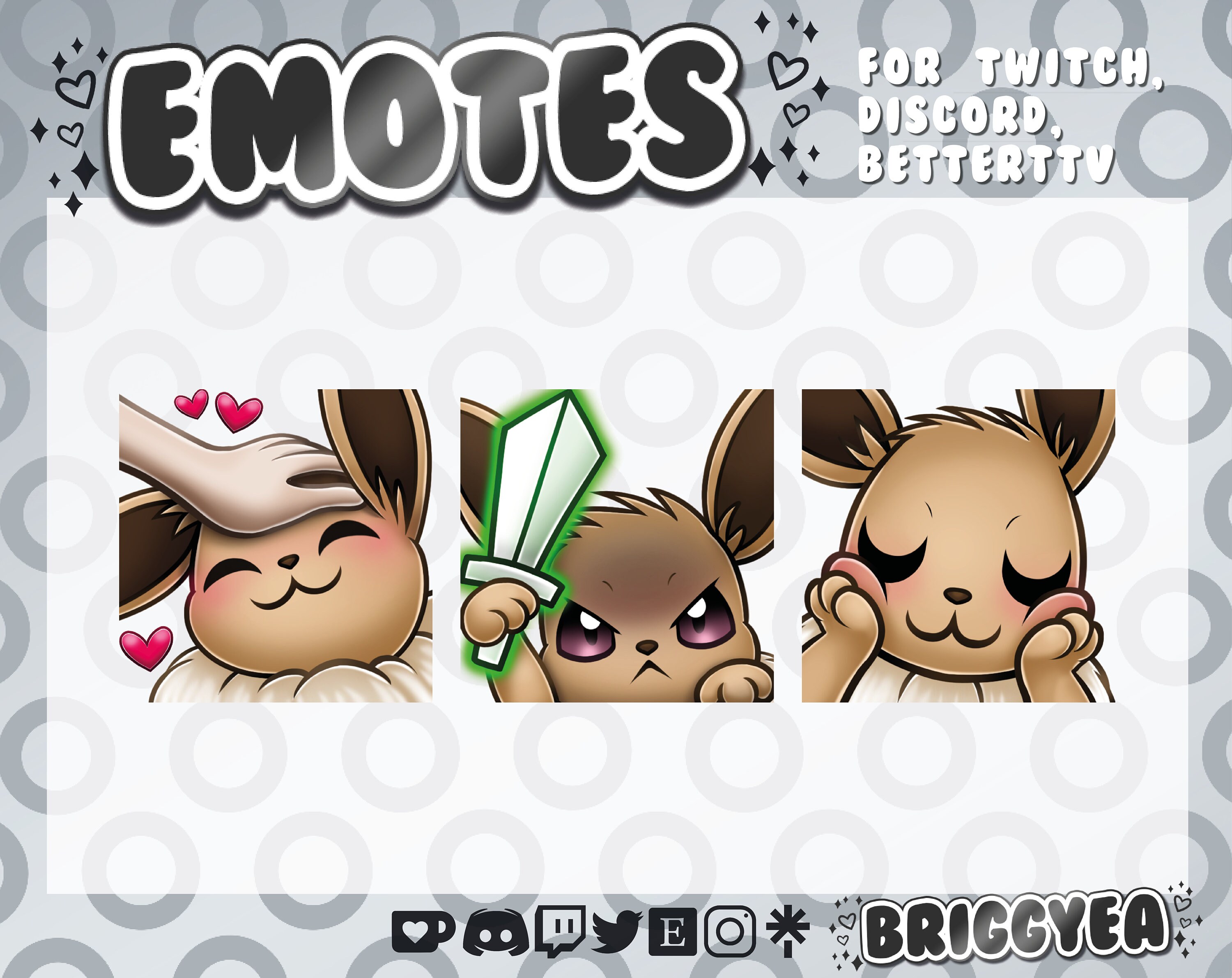 Lets Go Starter Pokemon Eevee Emote Set - Etsy Canada